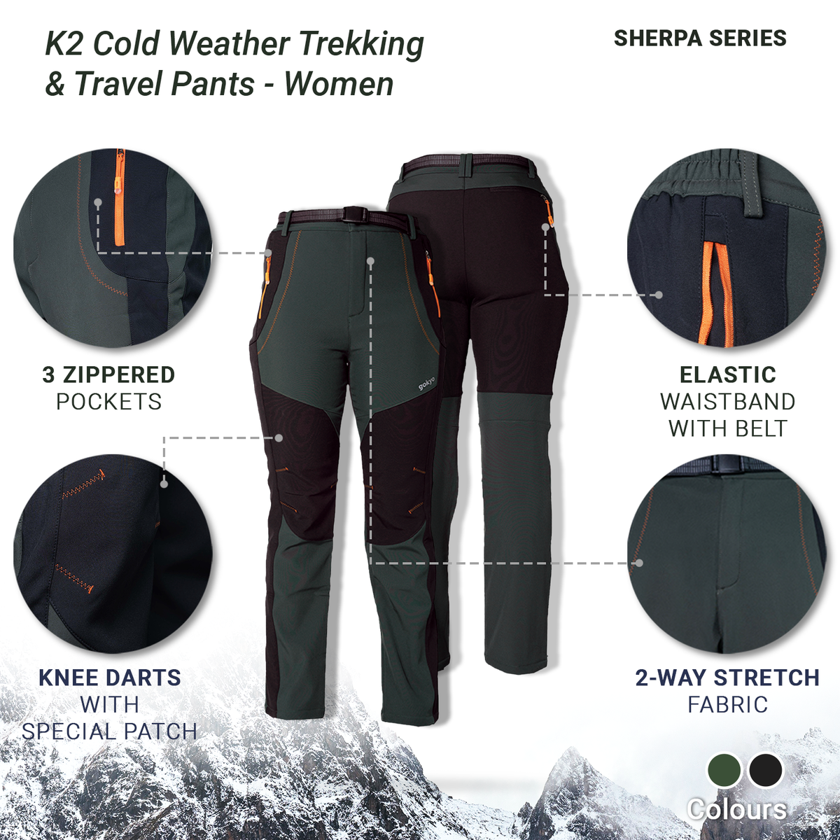 Womens K2 Cold Weather Trekking & Travel Pants - Online